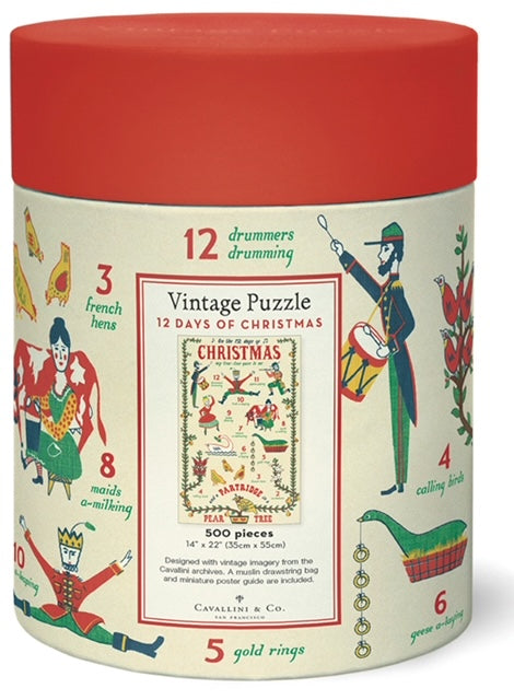 Vintage 12 Days of Christmas jigsaw puzzle – TOWN